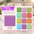 363 x 3 Inch Inspirational Sticky Notes With Lines, 12 Vibrant Colors ...