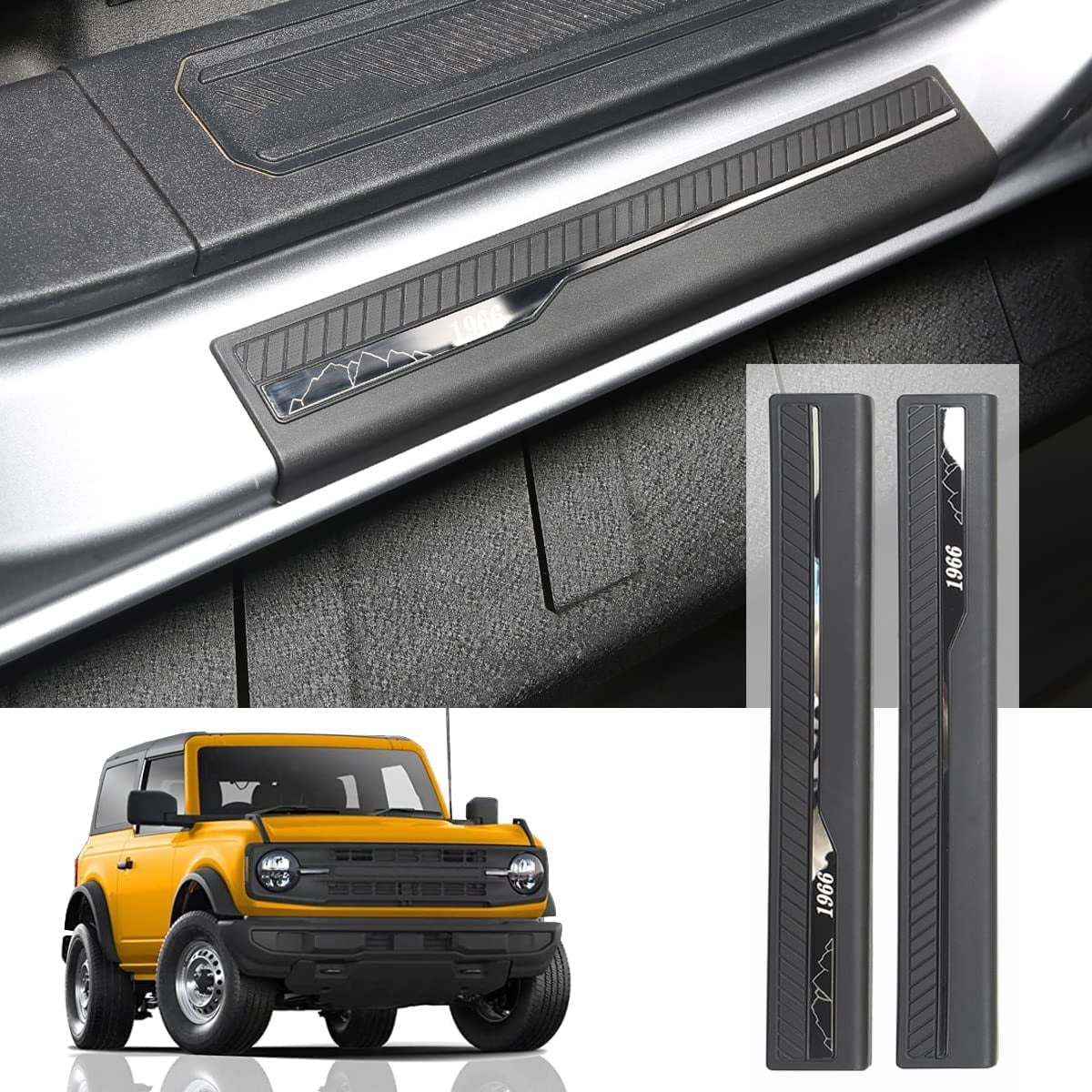 Fgo-togo Car Door Sill Guards for Ford Bronco 4 Door 2021 2022 ABS Door ...