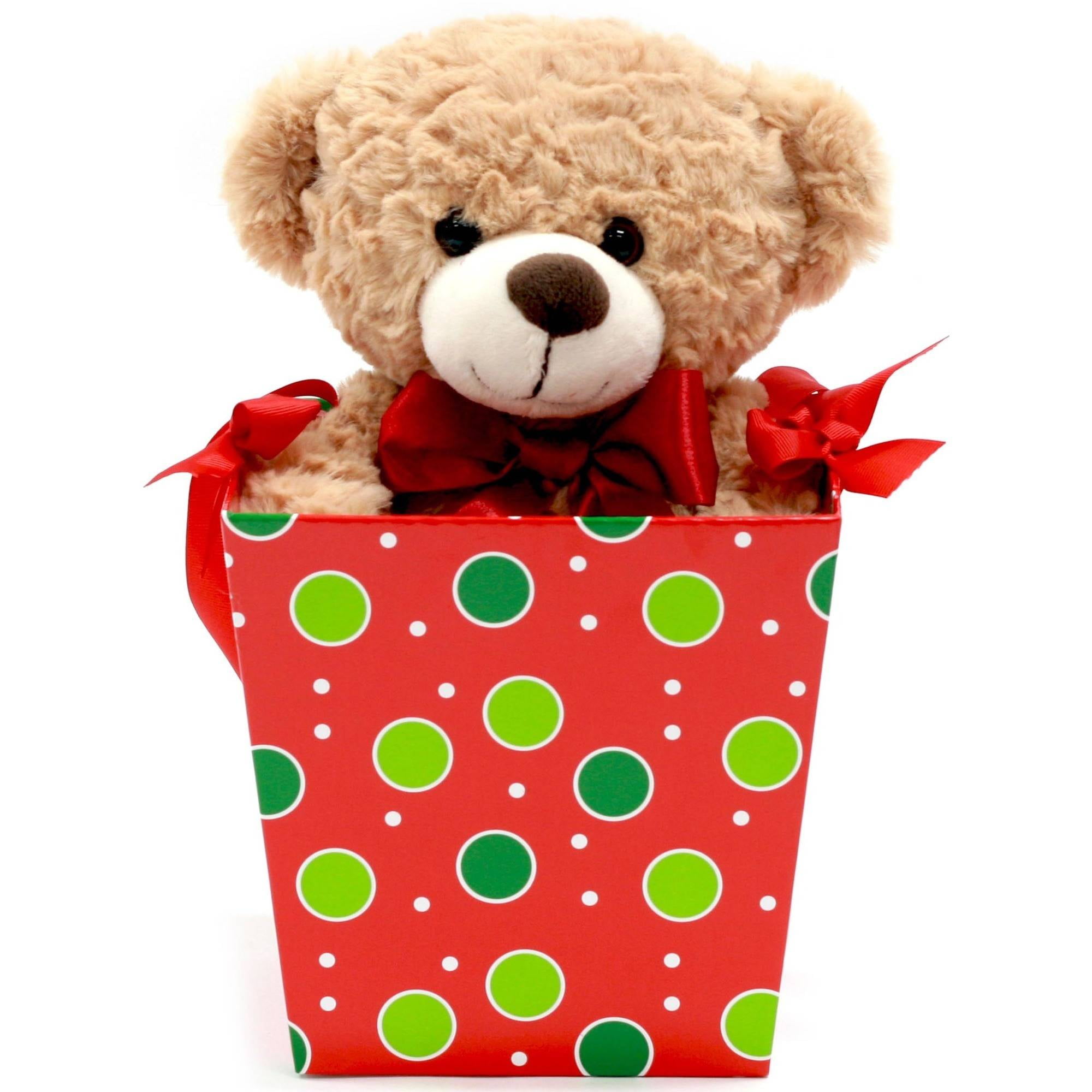Holiday Time 11" Stuffed Honey Teddy Plush in Box Gift - Walmart.com