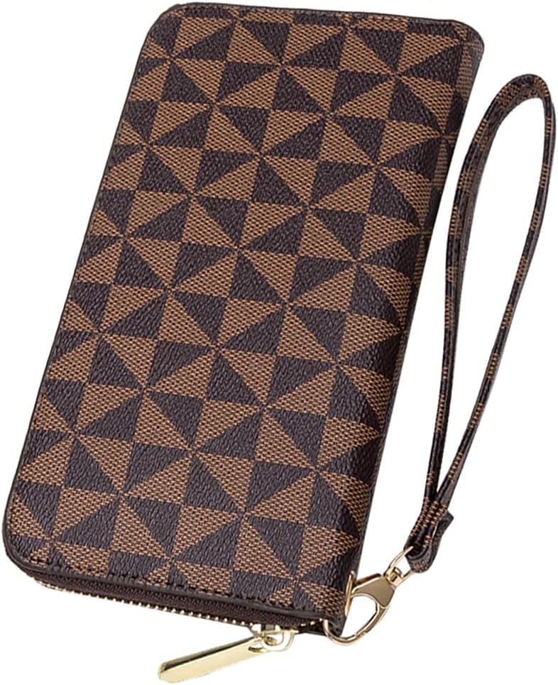 Women’s Checkered Zip Around Wallet and Phone Clutch - RFID Blocking ...