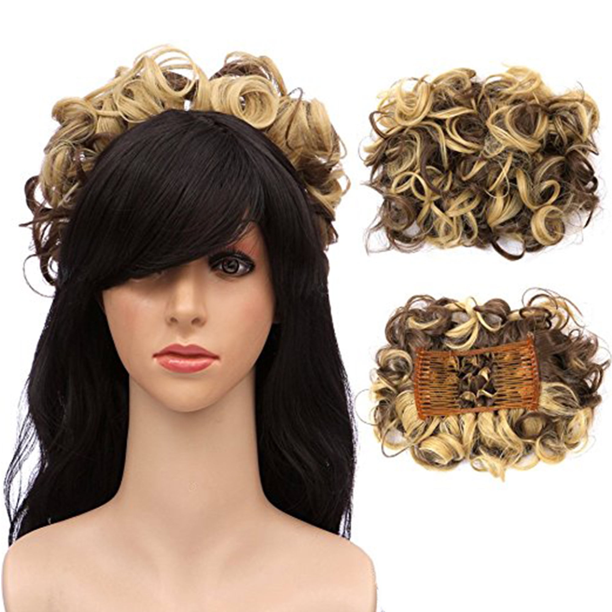 LELINTA Short Messy Curly Dish Hair Bun extension Easy Stretch Hair ...