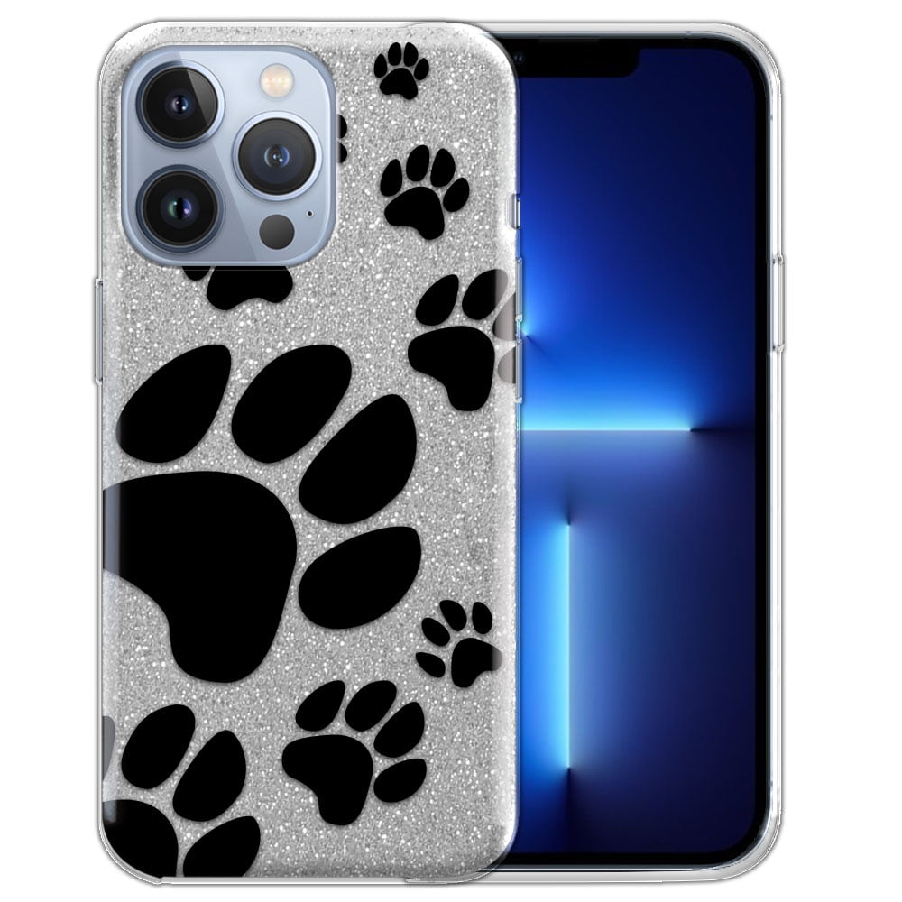 WIRESTER Clear/Silver Glitter Case, Sparkle Bling TPU Cover for Apple ...