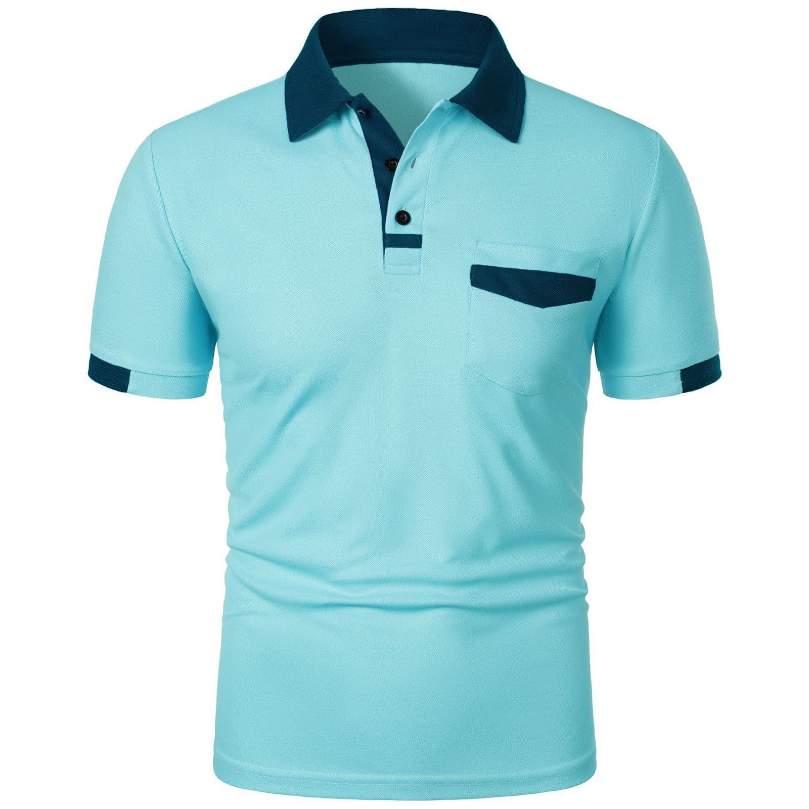 Playeras Elvqul para Caballero Liso Azul Celeste Economicas Manga Corta ...
