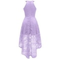 Dressystar Women Halter Floral Lace Cocktail Party Dress Hi Lo Female