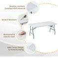 BOOSDEN 5 Foot Folding Table – Portable Adjustable Height Rectangle ...