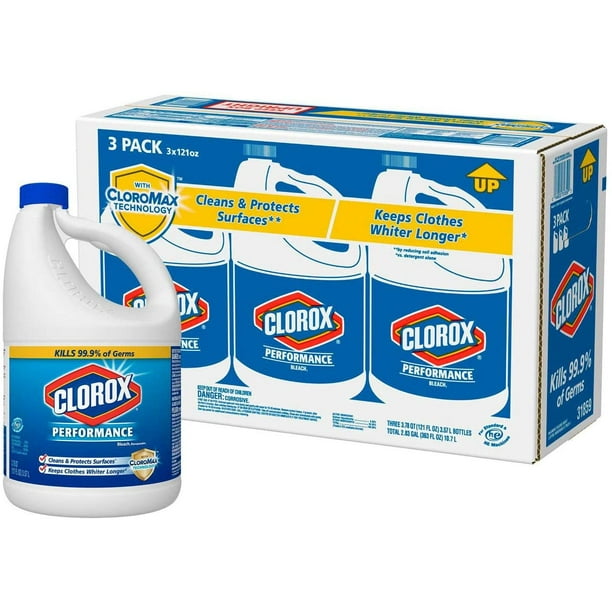 Clorox Performance Bleach, 121 Oz, Pack of 3 - Walmart.com - Walmart.com