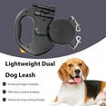 Dual Retractable Dog Leash with LED Flashlight & Poop Bag Holder ...