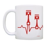 ThisWear Funny Mug Piston Heartbeat Coffee Mug Funny Mechanic Gifts Car ...