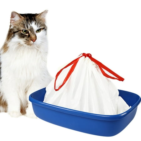 Cat Waste Bag Drawstring 5PCS Disposable Cat Litter Bag Kitten Litter ...