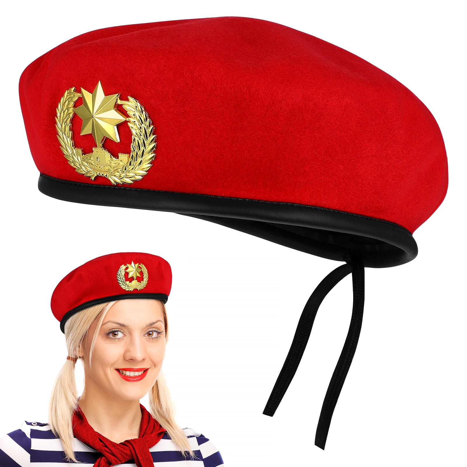 Boina militar vintage, gorro de lana con estrella de ocho puntas, boina ...