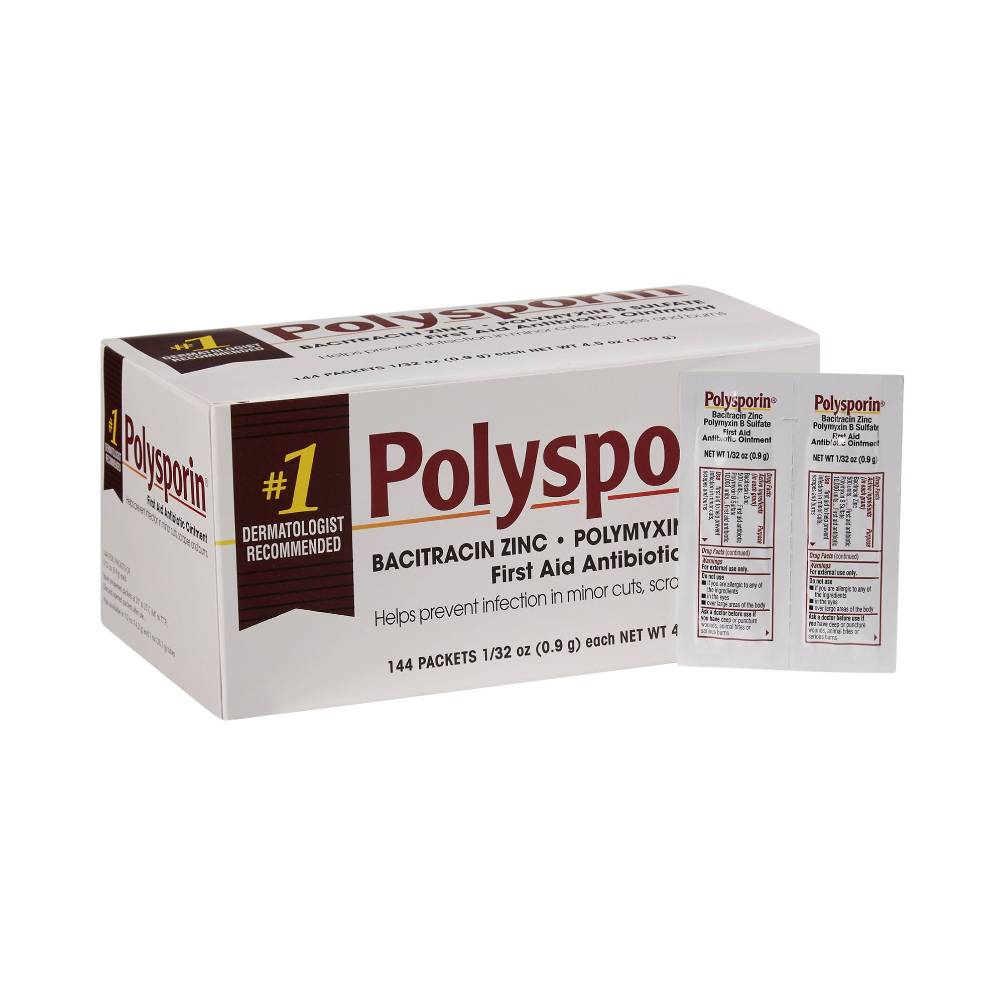 Polysporin First Aid Antibiotic 0.9 Gram Individual Packet Ointment 500 ...