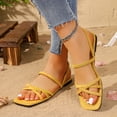 BRGZLK Women's Strappy Sandals Summer 2026 Square Toe Solid Color ...