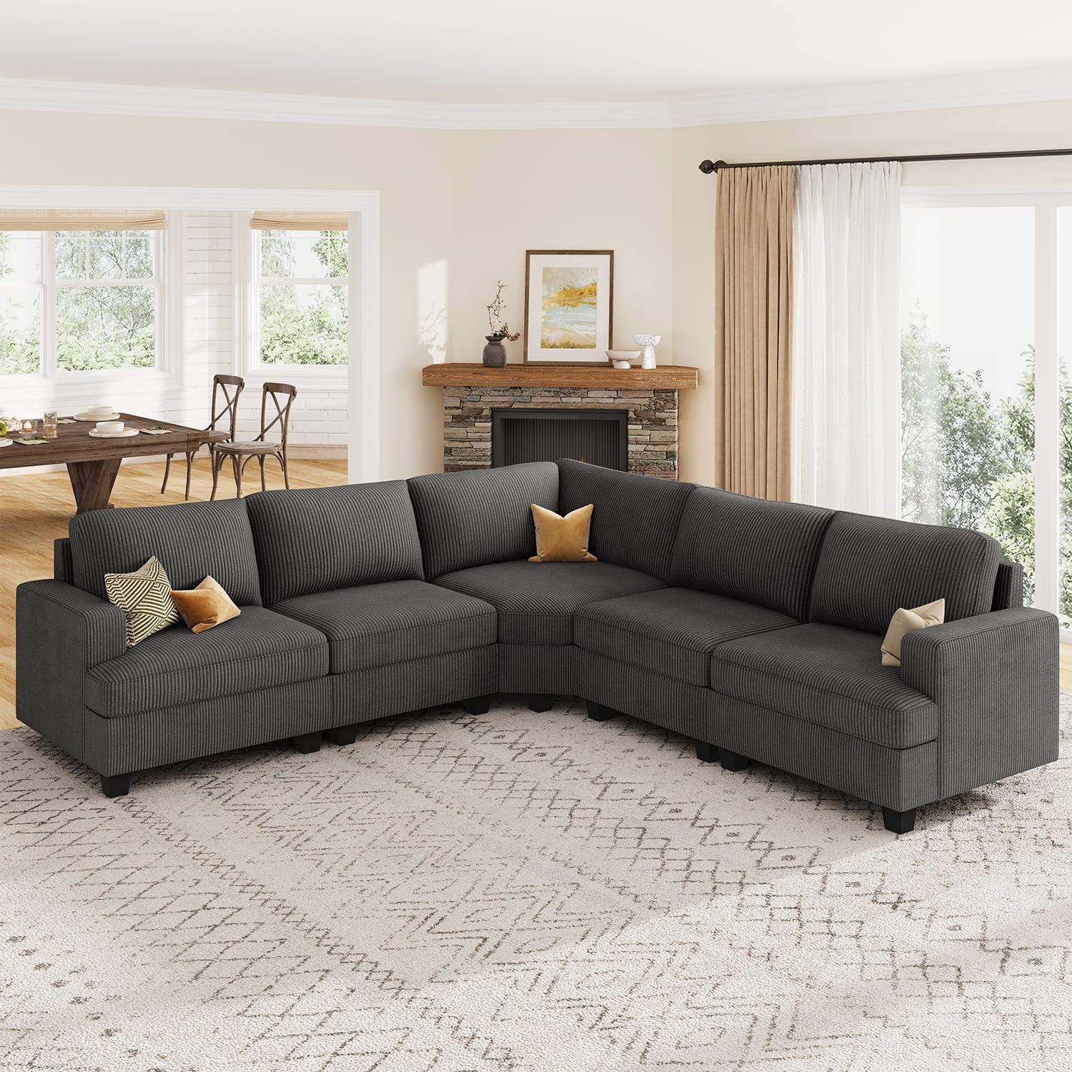 Click here for Honbay L-Shaped Sectional Modular Corner Sofa Over... prices