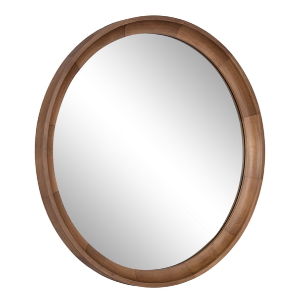 Kate and Laurel Hatherleigh Modern Farmhouse Round Wooden Wall Mirror ...