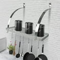 Wall Mount Pot Rack with Hooks - Chrome - Walmart.com