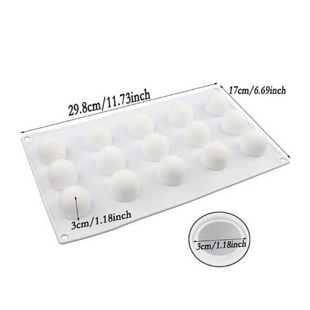 justharion 15 Cavities Mousse Round Ball Cake Mold Mould 15 Hole Self ...