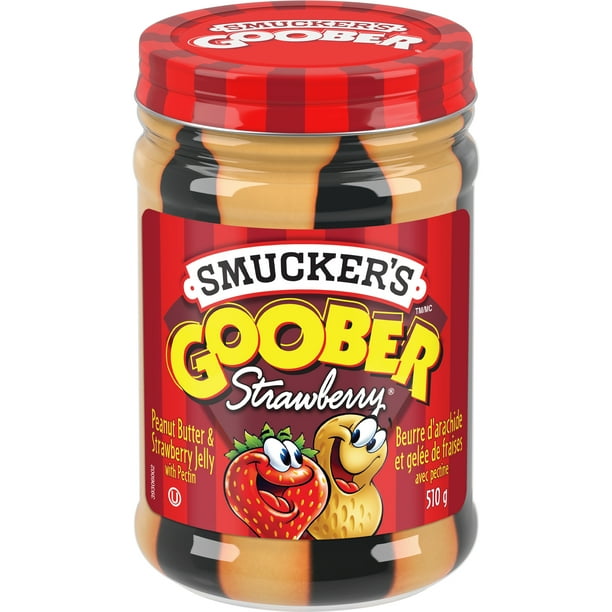 Smucker's Goober Peanut Butter & Strawberry Jelly with Pectin, 510g, Ultimate combo of Peanut ...