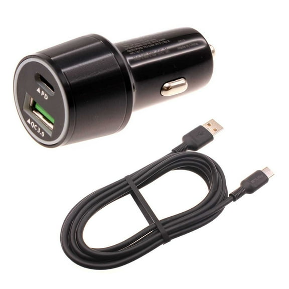 36W Quick Car Charger for Kyocera DuraForce Ultra 5G/Pro 2 - 2-Port USB ...