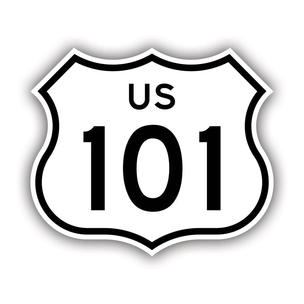 US Highway 101 Sign Sticker Decal - Self Adhesive Vinyl - Weatherproof ...