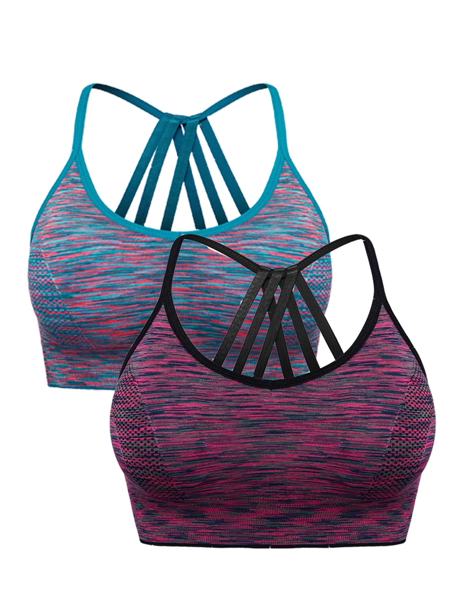 FUTATA 1-3 Pack Sports Bras For Women Longline Padded Bras Criss-Cross ...