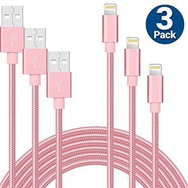 2 Meter Phone Charger Cable, 6FT Nylon Braided USB Fast Charging Cable ...