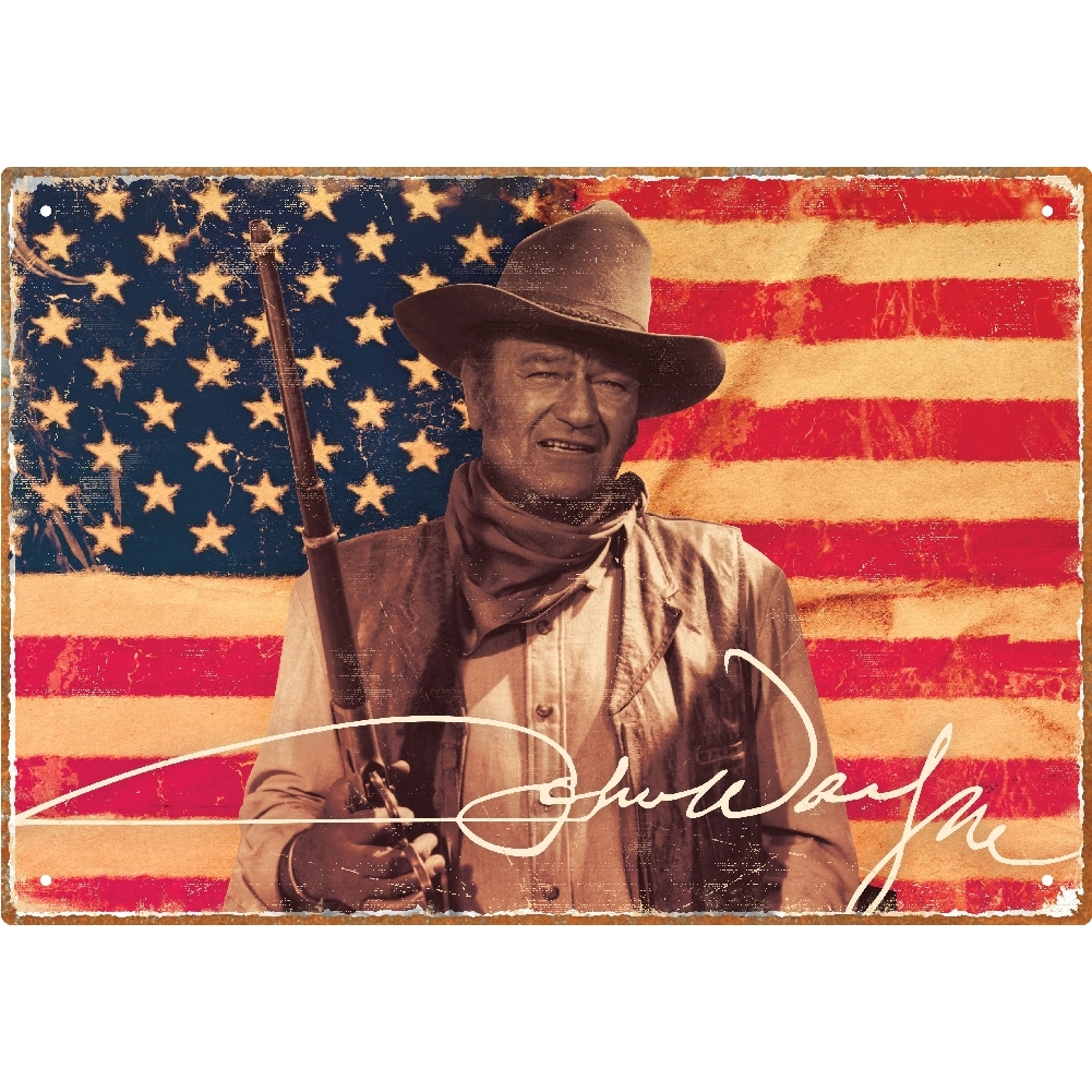 John Wayne Flag Tin Sign - Walmart.com