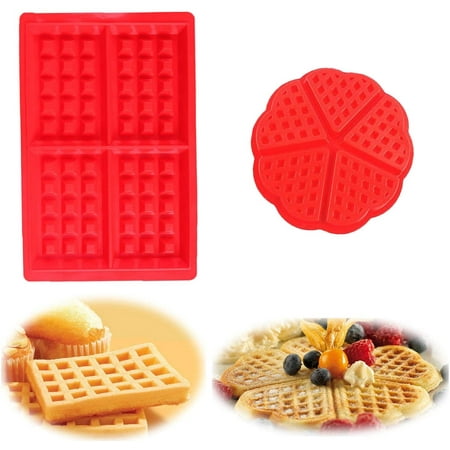 Silicone Waffle Mold Baking Mould, 2 Pieces Waffle Cake Mold, Cake Mold ...