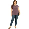 Daystry Women's Plus Size Blouse, Button Down Short Sleeve, Business ...