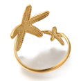 304 Stainless Steel Cuff Rings Starfish Shape Golden Inner Diameter ...