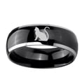 Black Cat 8MM Dome Glossy Black 2 Tone Tungsten Men Ring - Walmart.com