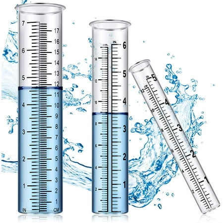 3 Pieces Large Rain Gauge Glass Replacement Tube Rainfall Test Tube ...