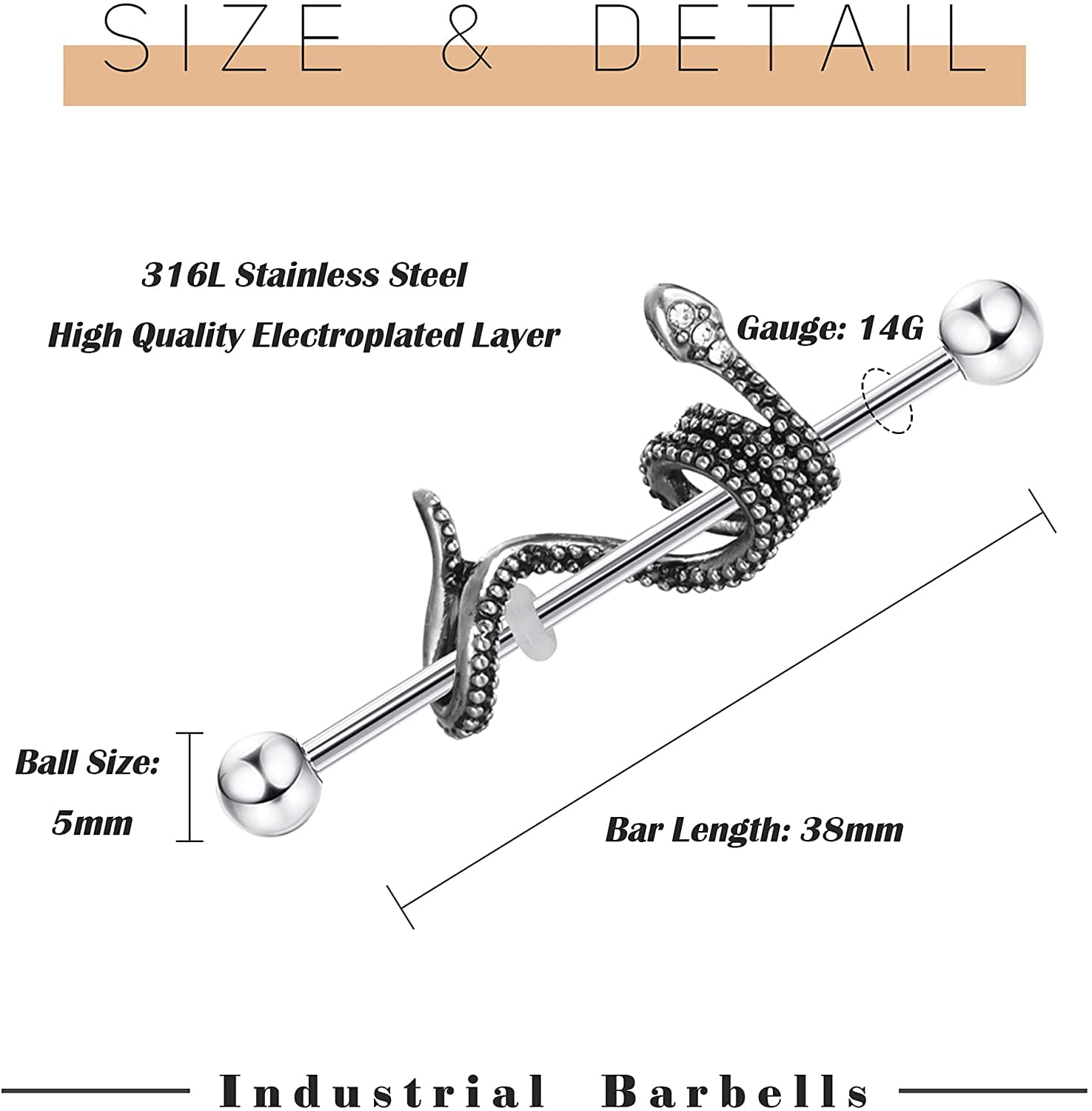 Industrial Piercing Jewelry Sizes