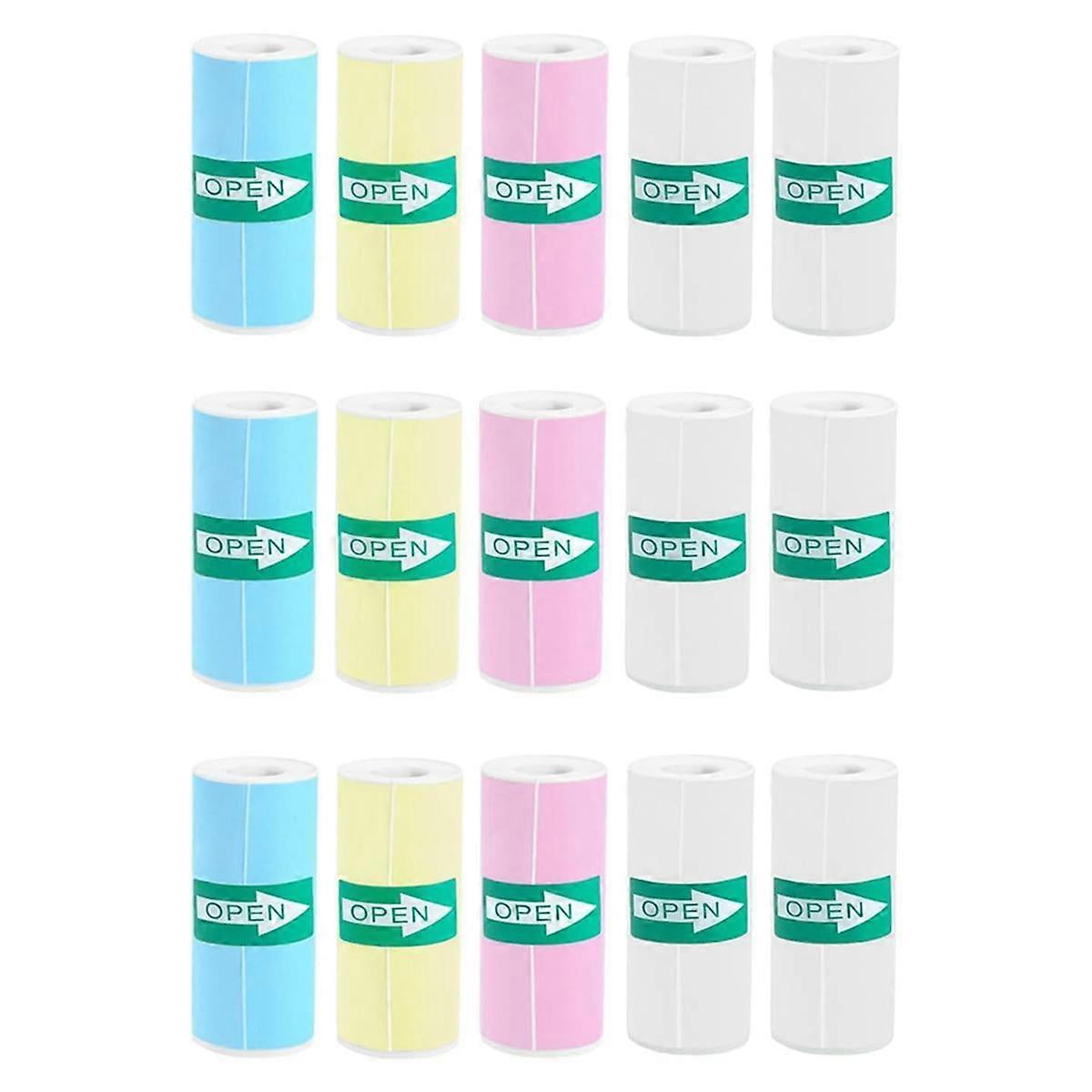 15 Rolls Thermal Sticker Paper for Mini Printer Sticker Maker, 9 ...