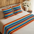 Bed Runner for King Size Bed, Colorful Striped 3 Pcs Bedding Runner Set ...