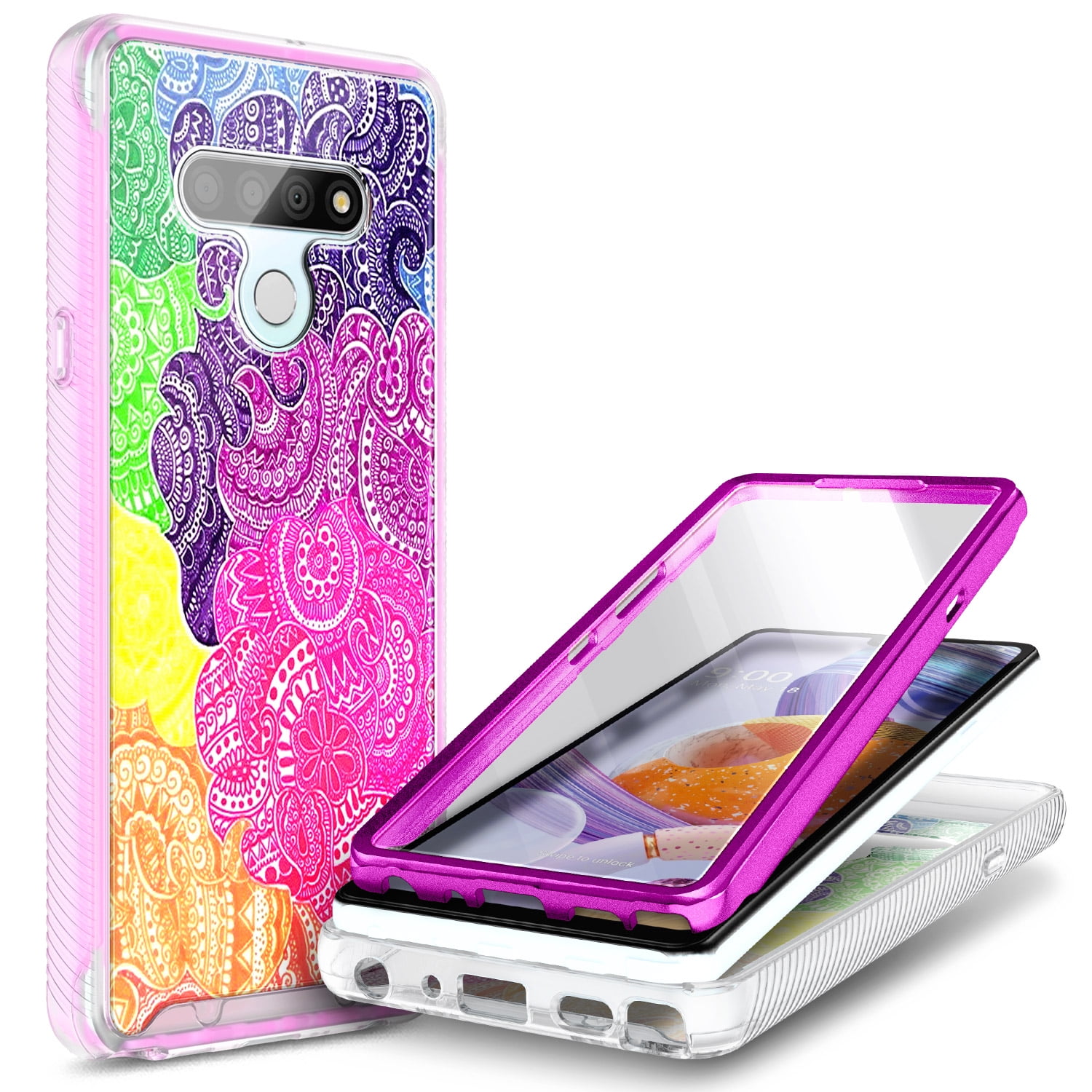 For LG Stylo 6 Case, with Built-in Screen Protector, Nagebee Full-Body ...