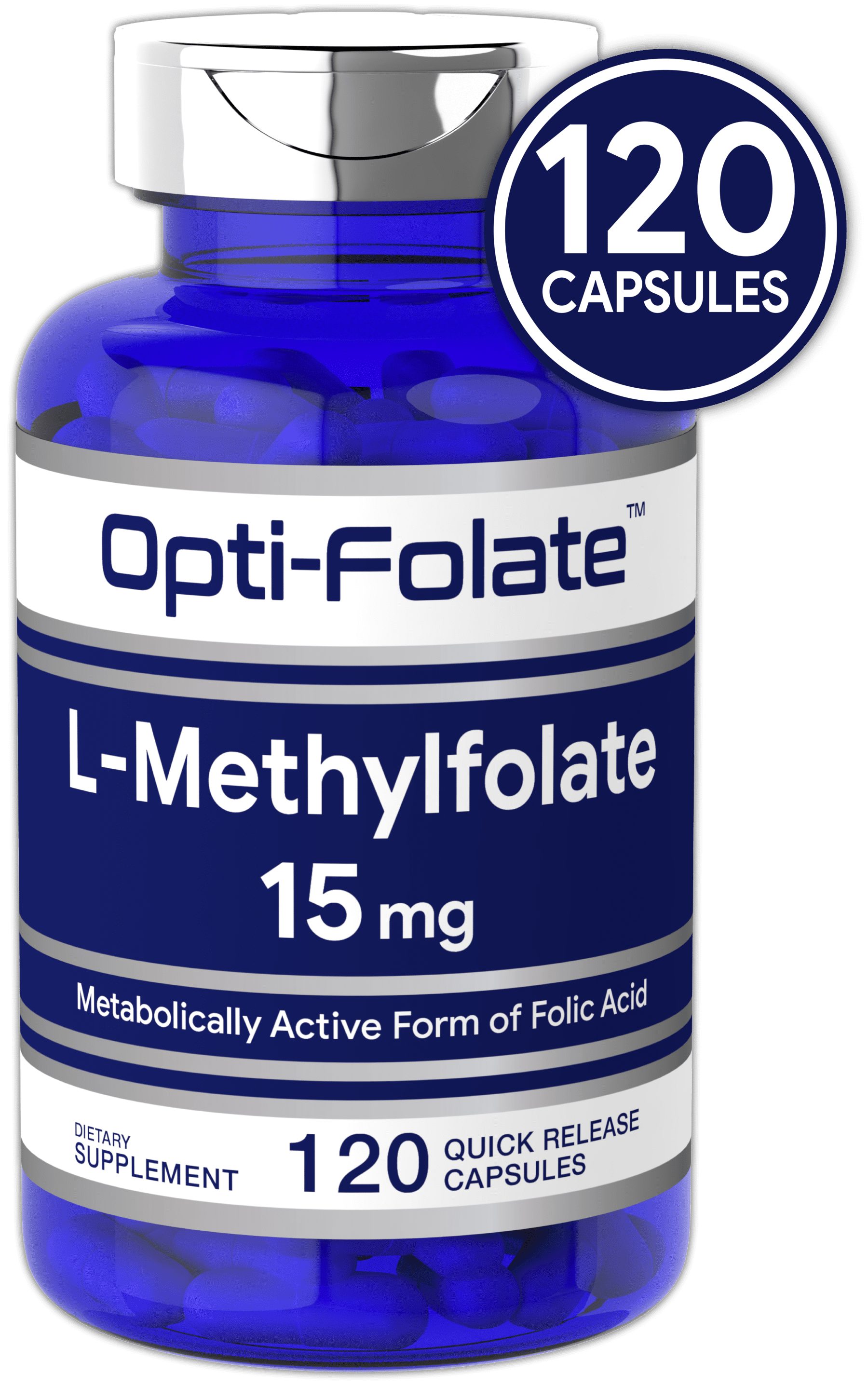 L Methylfolate 15mg | 120 Capsules | Value Size | Max Potency ...