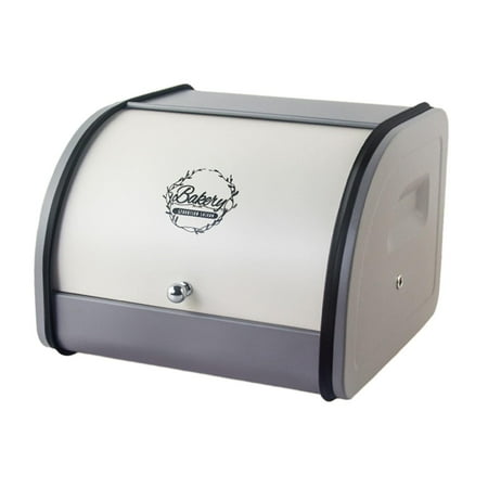 GROWTH TANK Bread Bin with Roll Lid Metal Bread Box Rustic for ...