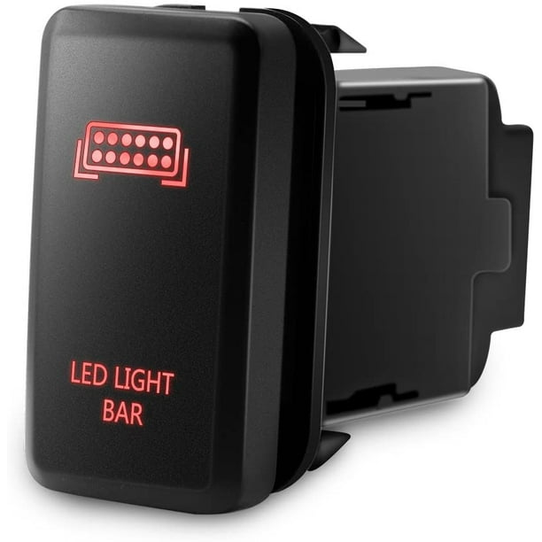 MICTUNING Backlit Light BAR Symbol Push Button with Wiring Kit ON-Off ...
