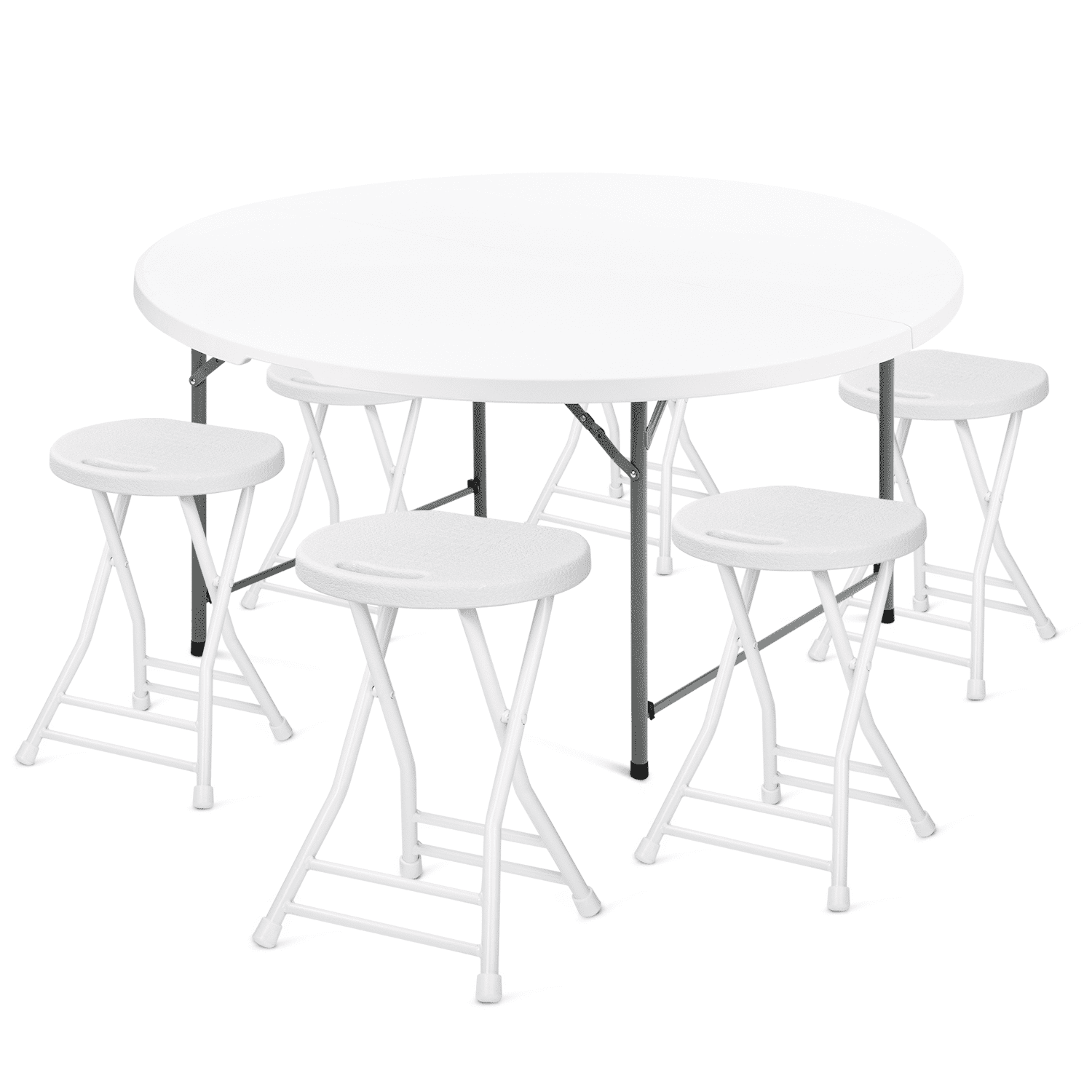 MoNiBloom 7 Pieces 4.5 FT Folding Round Table and Chair Set, Event ...