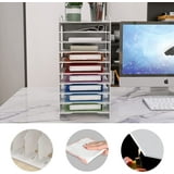 Natwind Paper Organizer for Desk 10 Tiers White File Holder Office ...