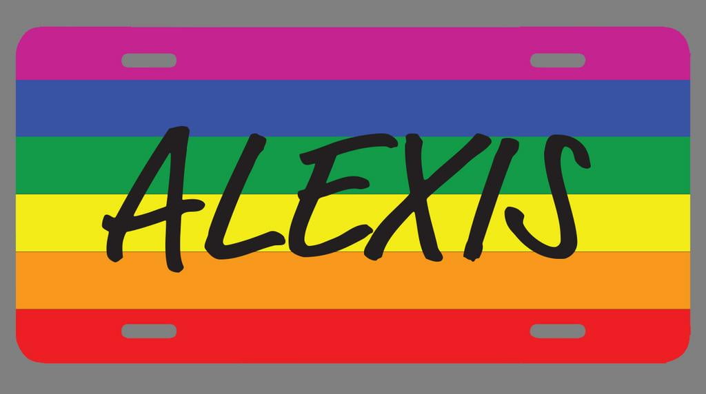 Alexis Name Pride Flag Style License Plate Tag Vanity Novelty Metal ...