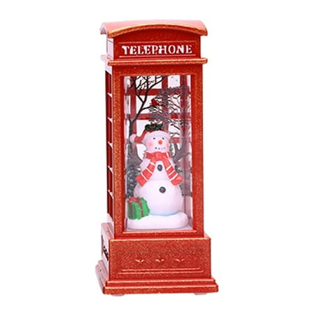 Christmas Phone Booth Led Light Santa Claus Snowman Xmas Tree Telephone ...
