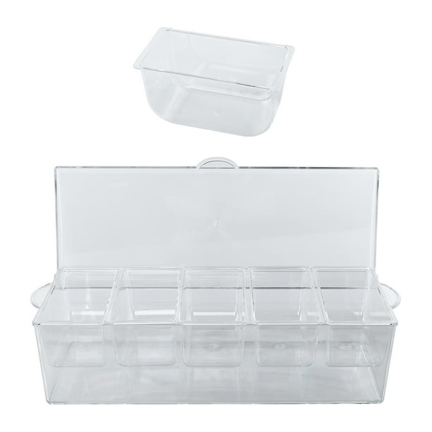 Birdeem Chilled Condiment Server, Clear Garnish Tray With Lid For Bar ...