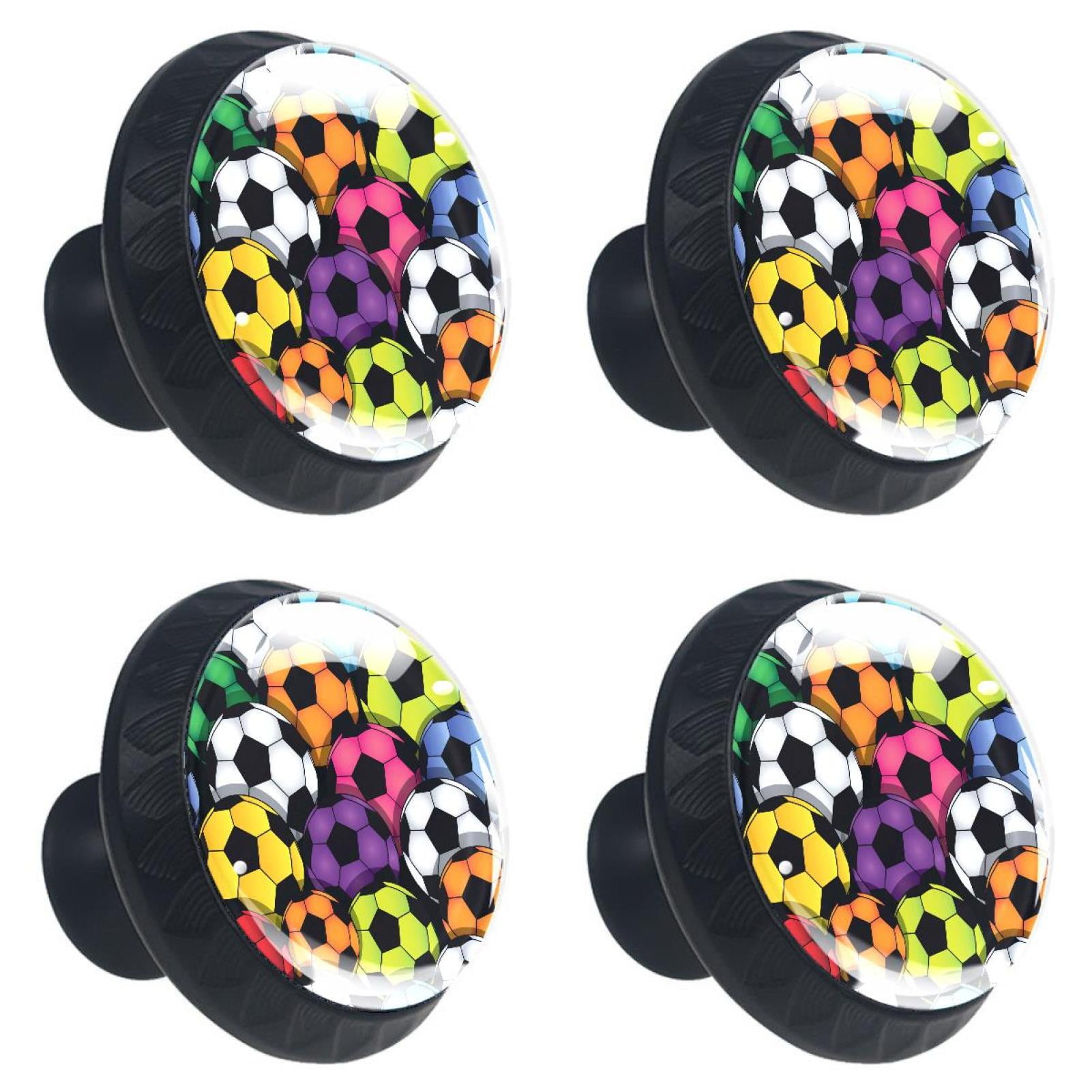4 Pcs Colorful Soccer Knobs for Kitchen Cabinet Cupboard Dresser ...