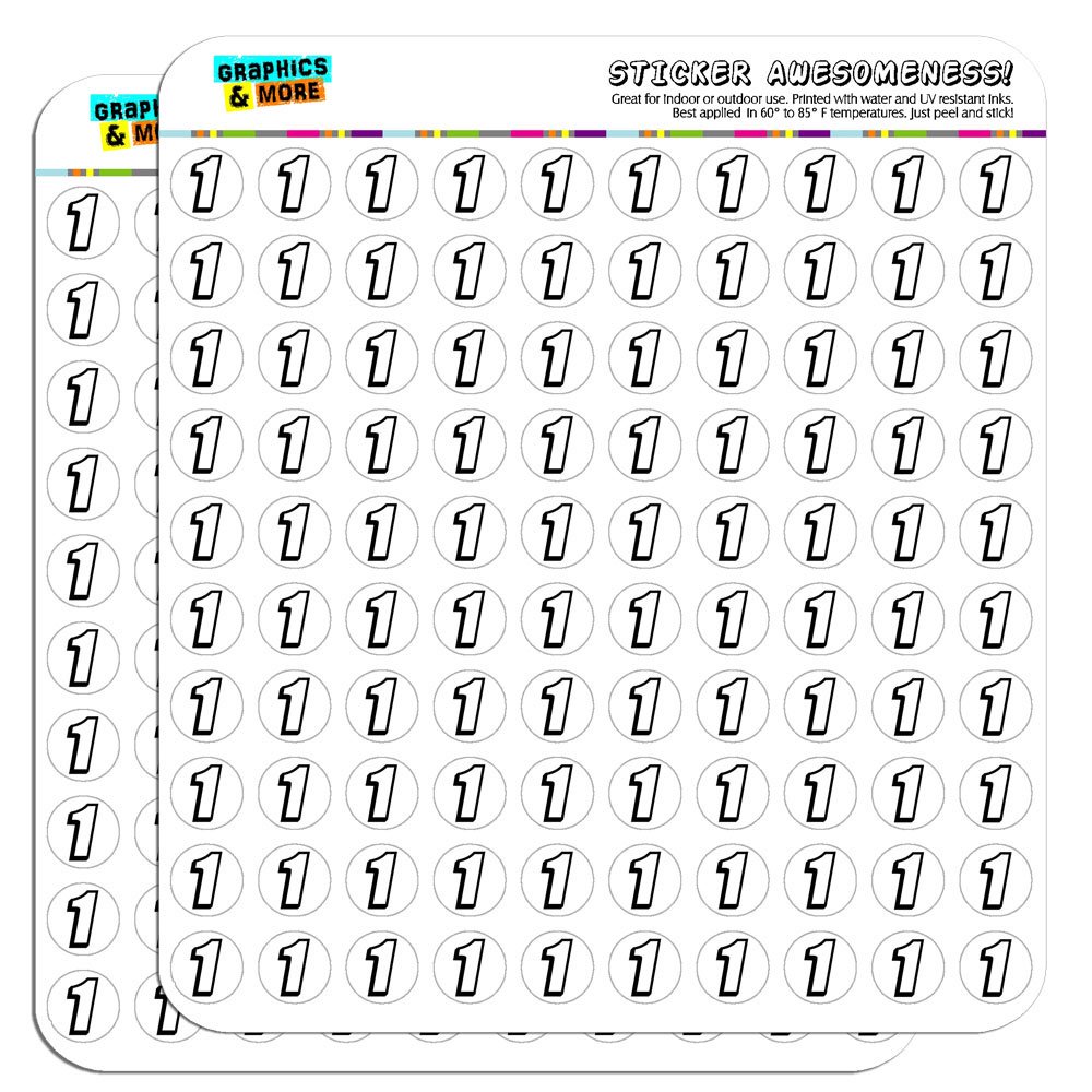 1 Number One 1/2" (0.5") Scrapbooking Crafting Stickers - Walmart.com ...