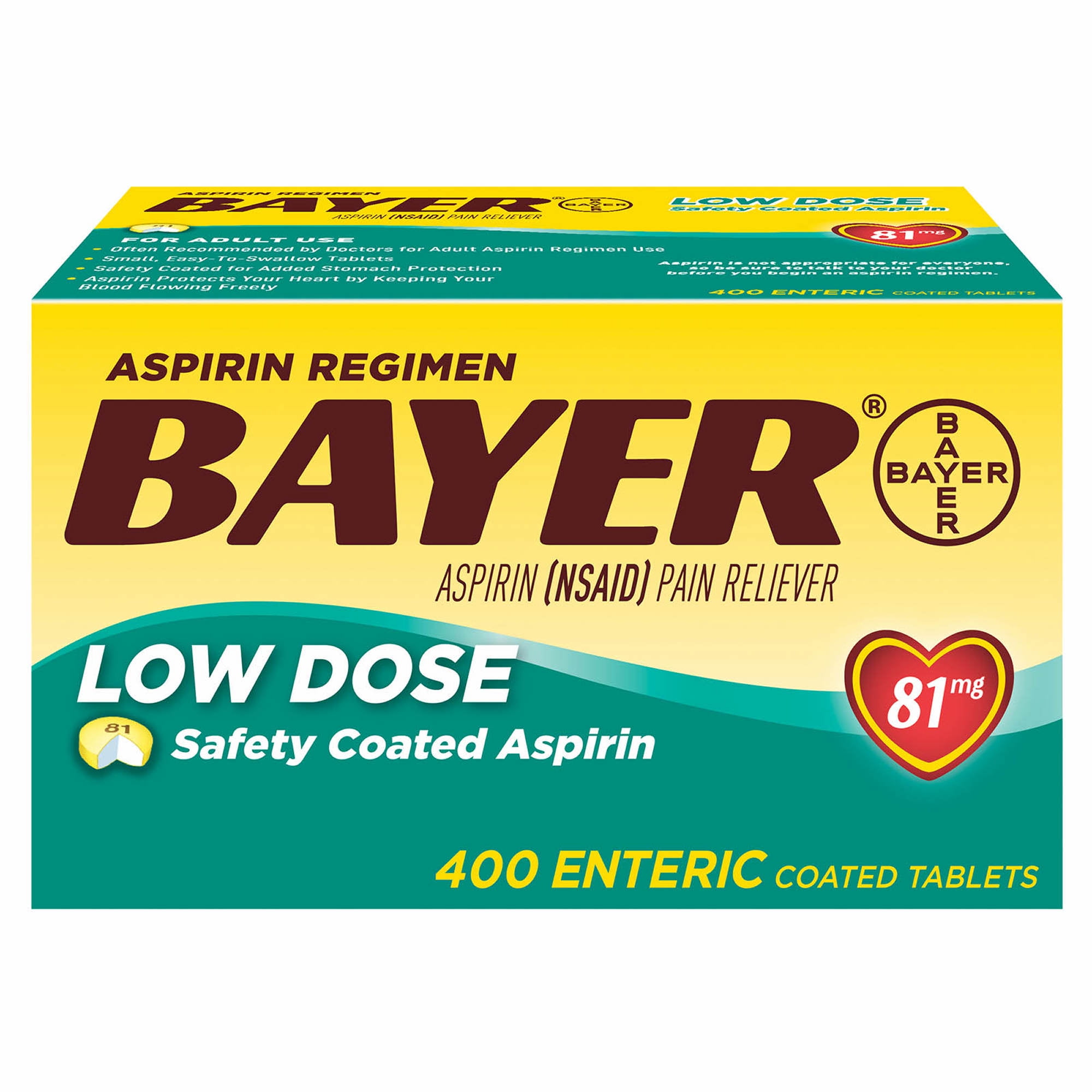 Bayer Low-Dose 81mg Aspirin Tablets, 400 ct. - Walmart.com - Walmart.com Bayer Low-Dose 81mg Aspirin Tablets, 400 ct. - Walmart.com - Walmart.com