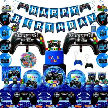 Gamer Birthday Party Decorations Tableware,142pcs Video Game Birthday ...