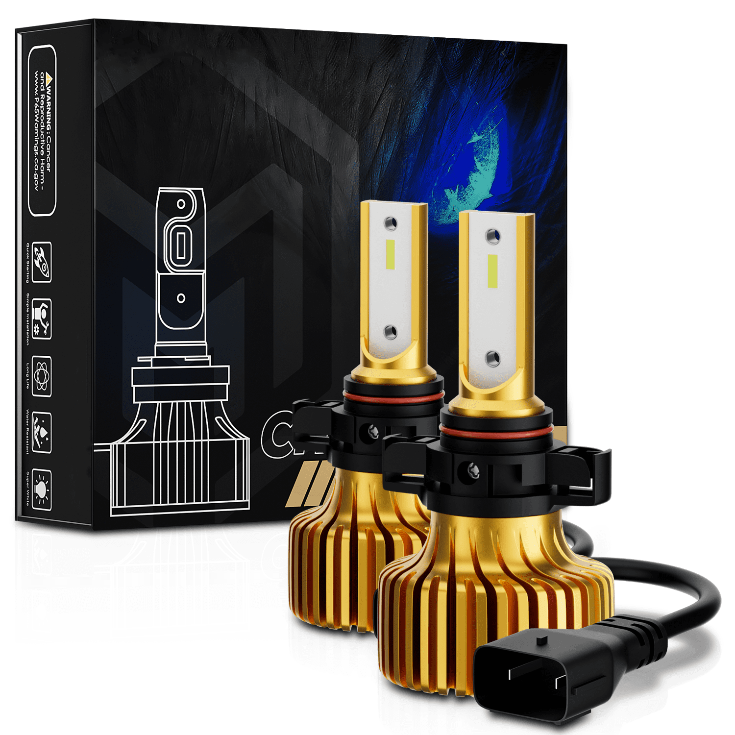 Magshion 2X 12V/24V H16 6500K Headlight LED Bulb High/Low Beam Bright ...