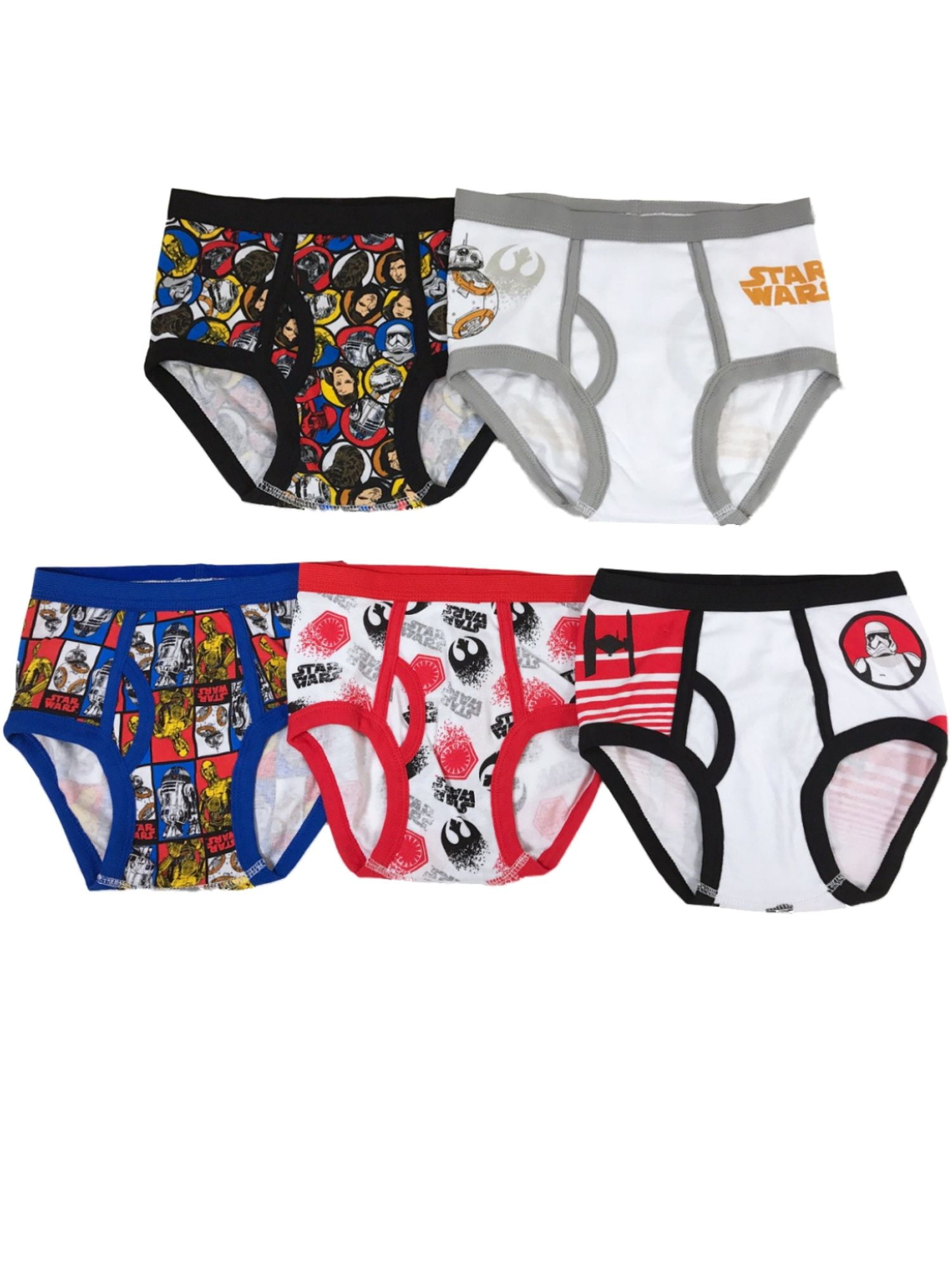 Boys 5 Pair Star Wars Underwear Briefs Stormtroopers R2D2 C3PO ...
