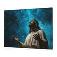 CozyNet Jesus Standing Under A Starry Night Sky, Arms Open In A ...